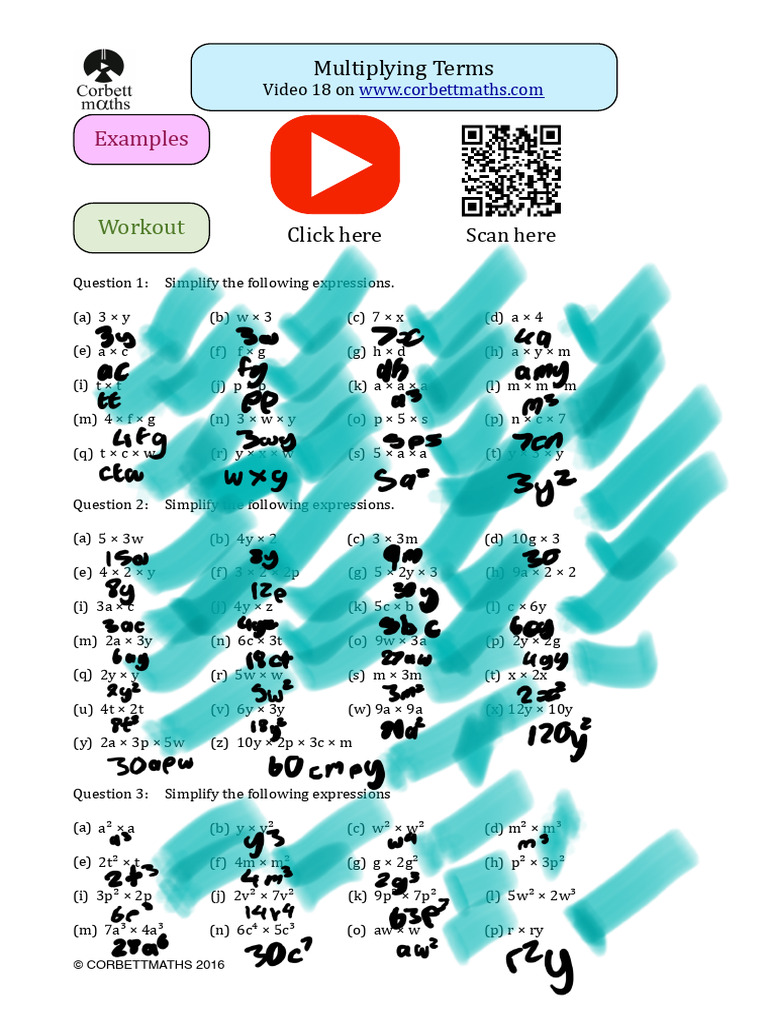 Multiplying Terms Pdf1 | PDF