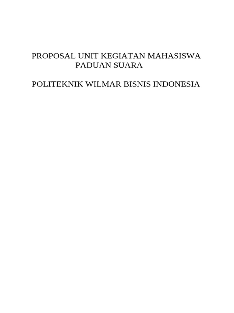 Proposal Ukm Paduan Suara 2023 | PDF