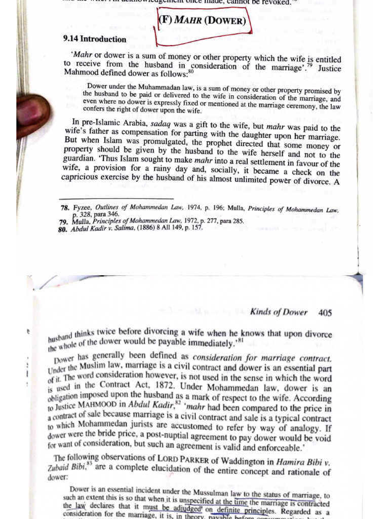 Dower (Muslim Law) | PDF
