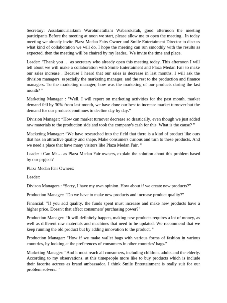 Script Meeting Eng | PDF