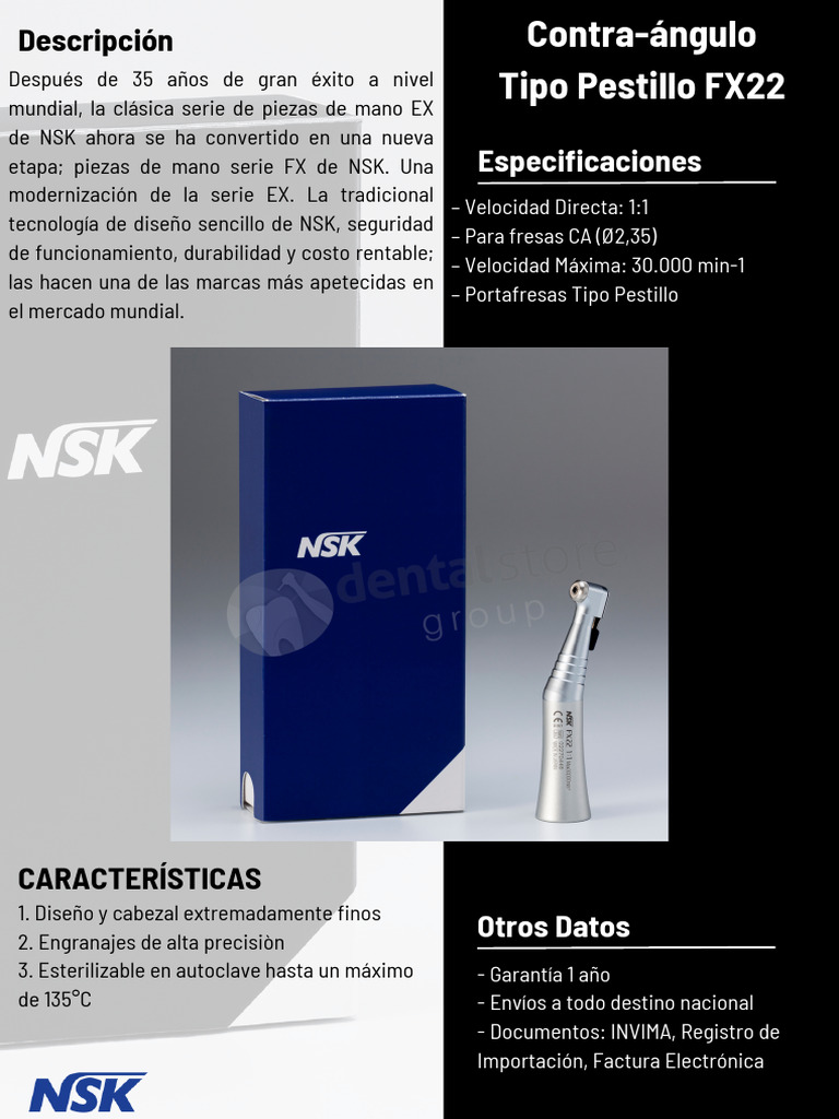 Ficha Tecnica Contra Angulo Tipo Pestillo FX22 NSK | PDF