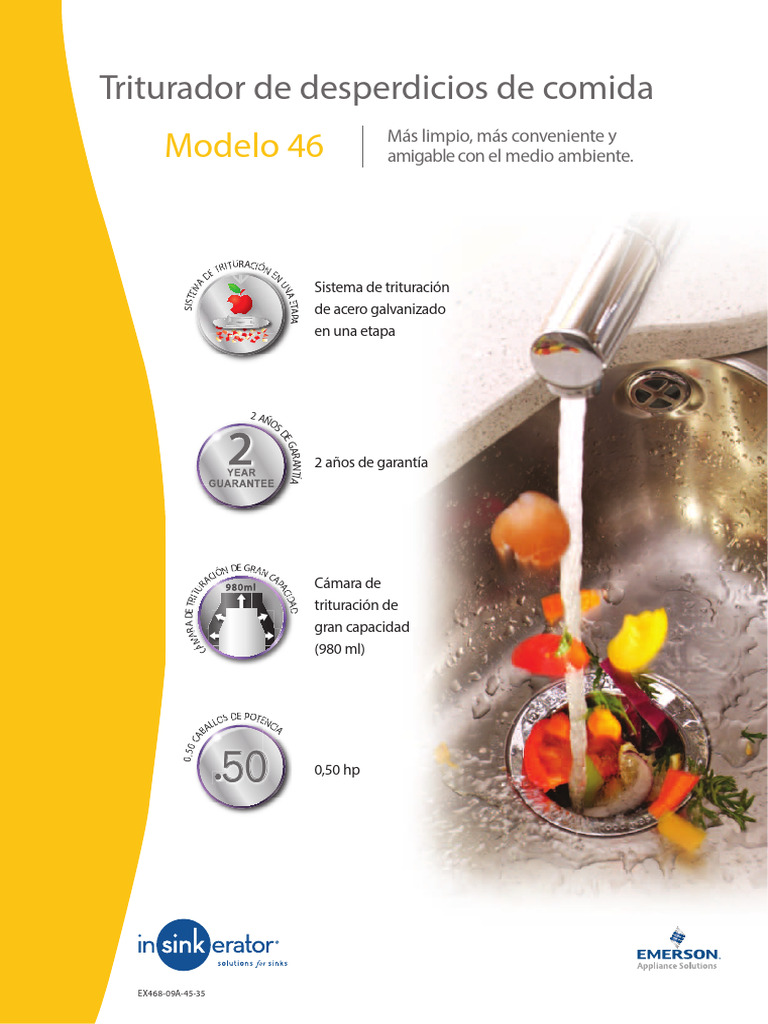 Fichas técnicas trituradores de desperdicio de comida | PDF