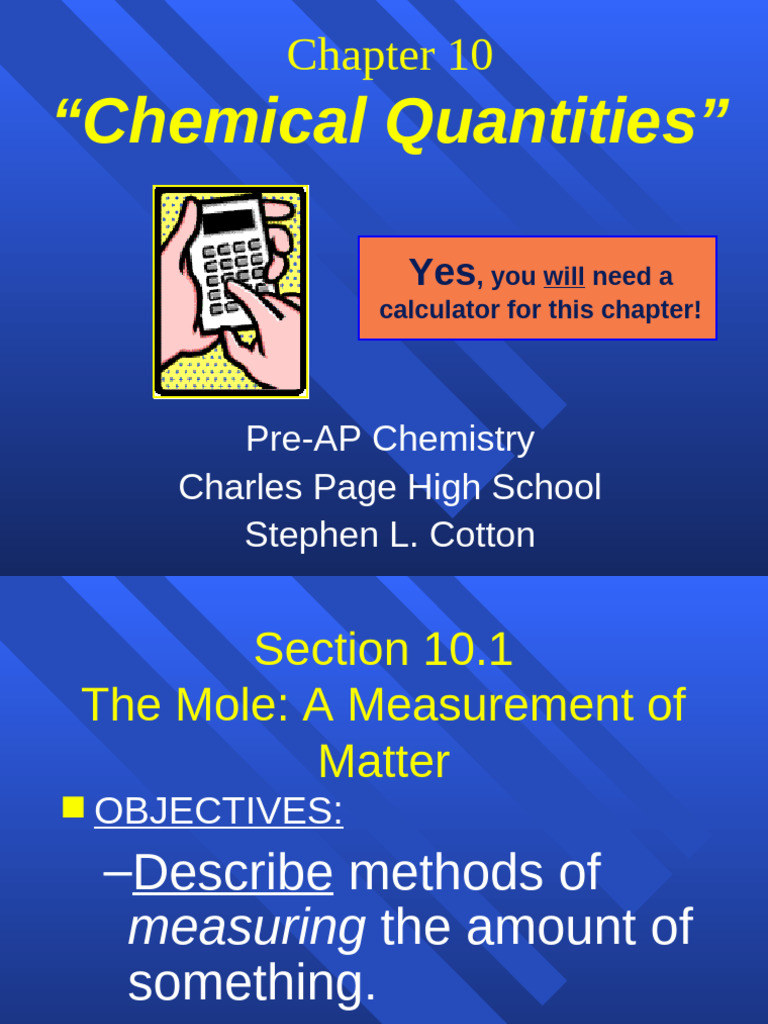 Chapter 10 Chemical Quantities | PDF
