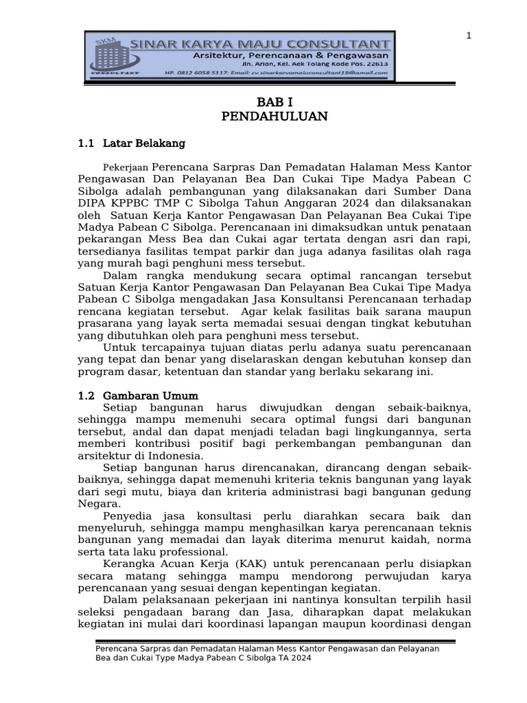 Lap. Tahap Konsep Rancangan | PDF