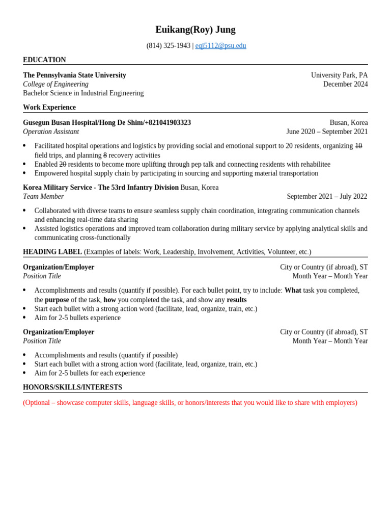 Smeal Resume Template | PDF