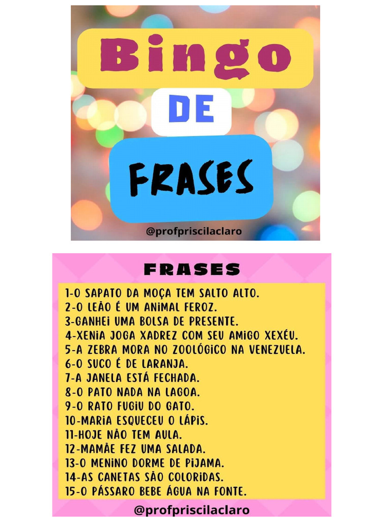 Bingo de Frases | PDF