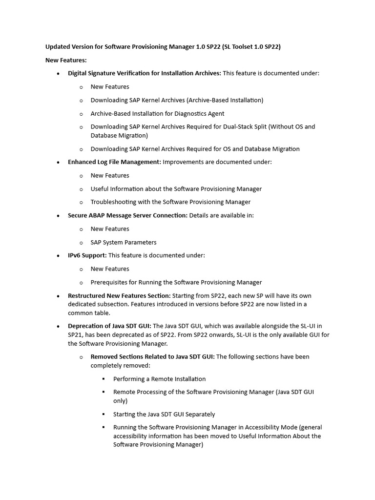Updated Version for Software Provisioning Manager 1 | PDF