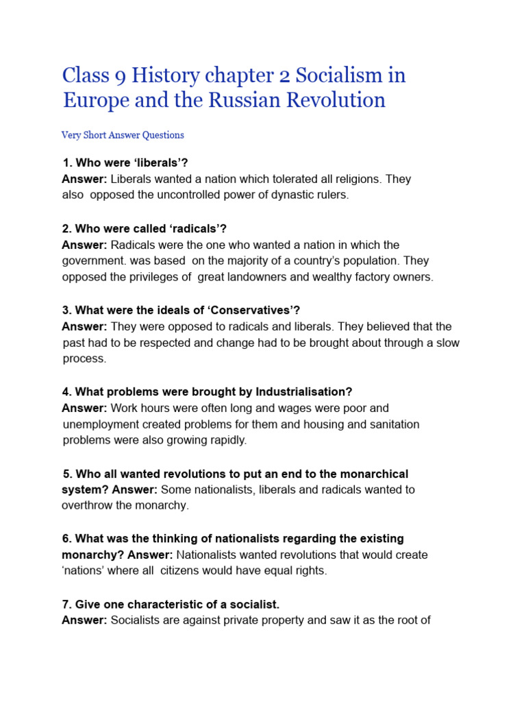 Russian Revolution DPSR and Other Imp Pdfs For Class 9 | PDF | Russian ...