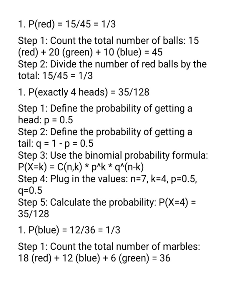 Test 1 Probability Solutions | PDF