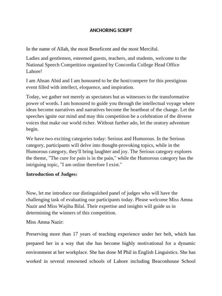 Anchoring Script | PDF