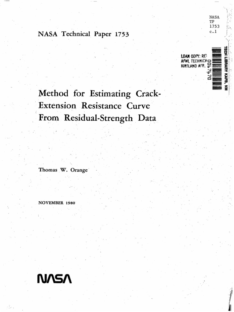 Method: For .Estimating Crack-Extension Resistance Curve From Residual-Strength Data | PDF