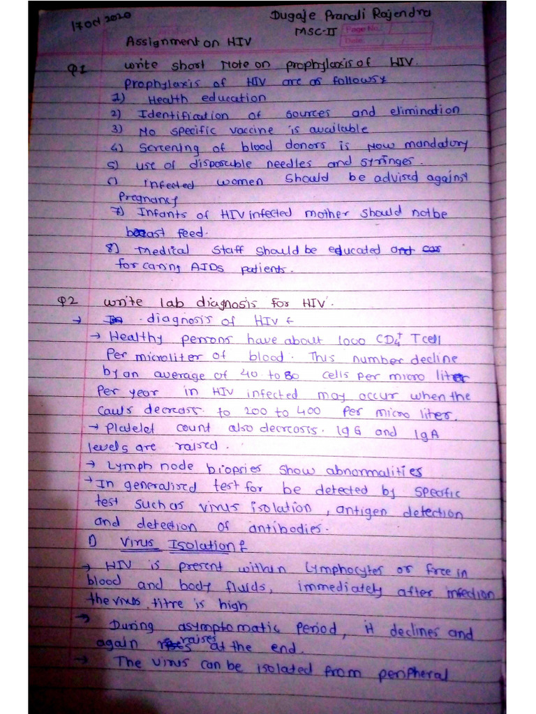 HIV assignment by Pranali | PDF