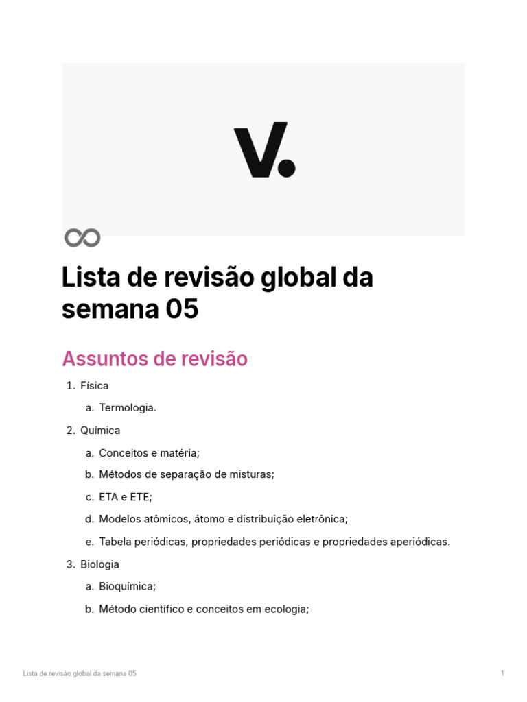 Revisão - Semana 5 | PDF