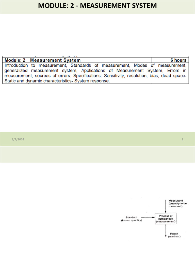 4-Introduction To Measurement, Standards of Measurement-01-08-2024 | PDF