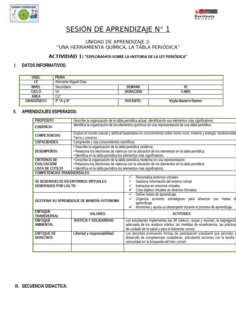 A-3º Ses Act 1-Cyt-Und 2 - Sem 1 | PDF