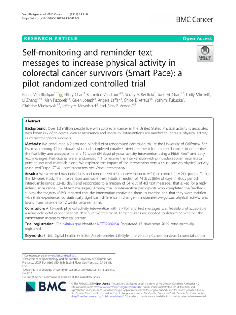 4 Self-Monitoring and Reminder Text Messages To Increase Physical ...