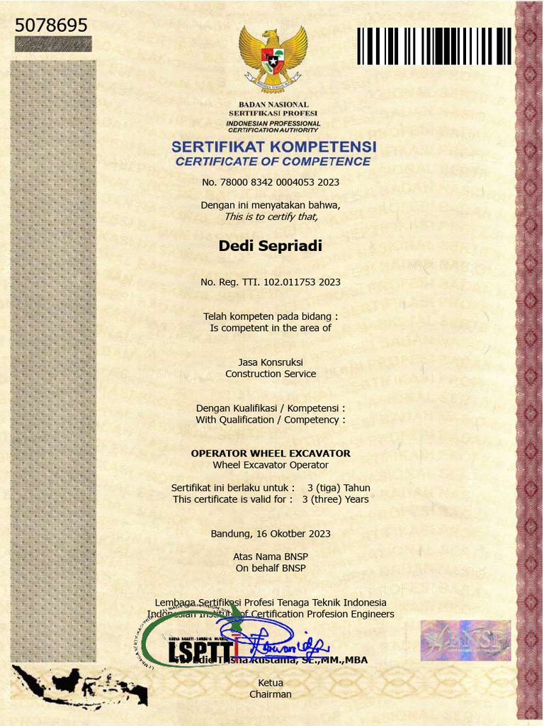 Excavator Dedi Sepriadi | PDF