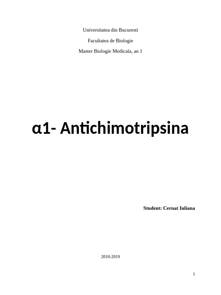 Alfa 1 Antichimotripsina CERNAT | PDF