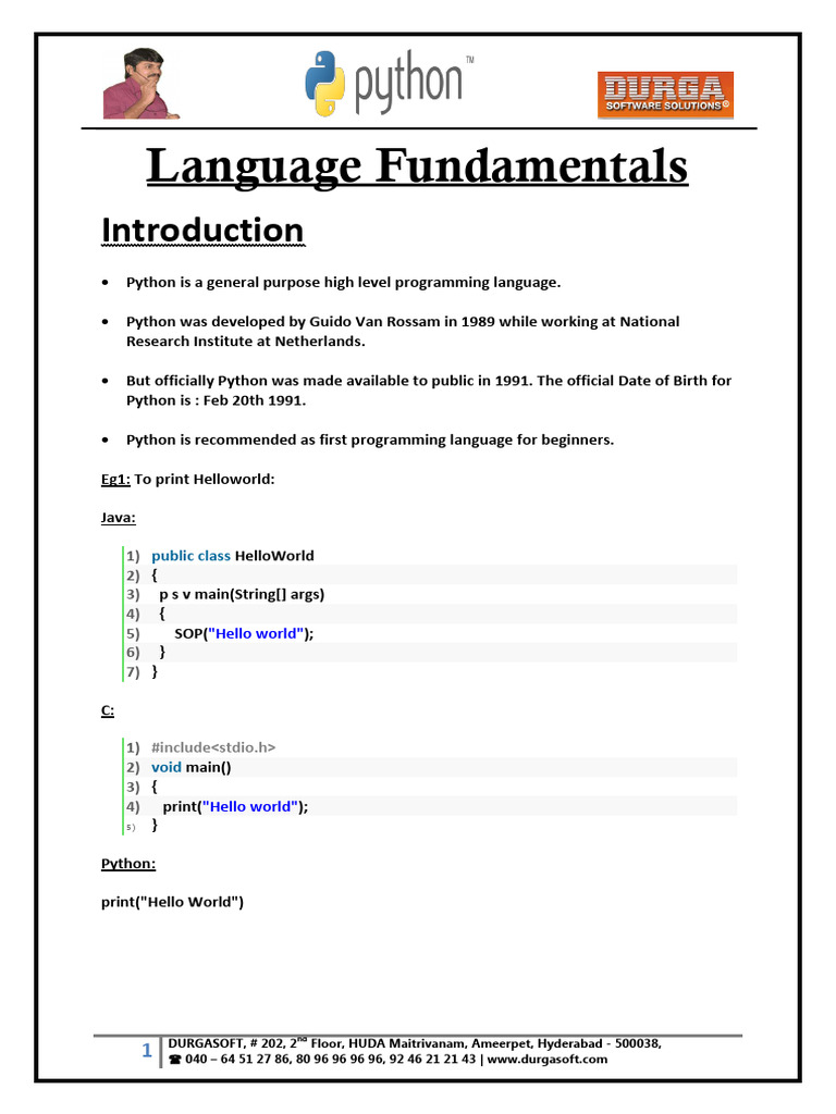 Language Fundamentals 01 | PDF Language Fundamentals 01 | PDF
