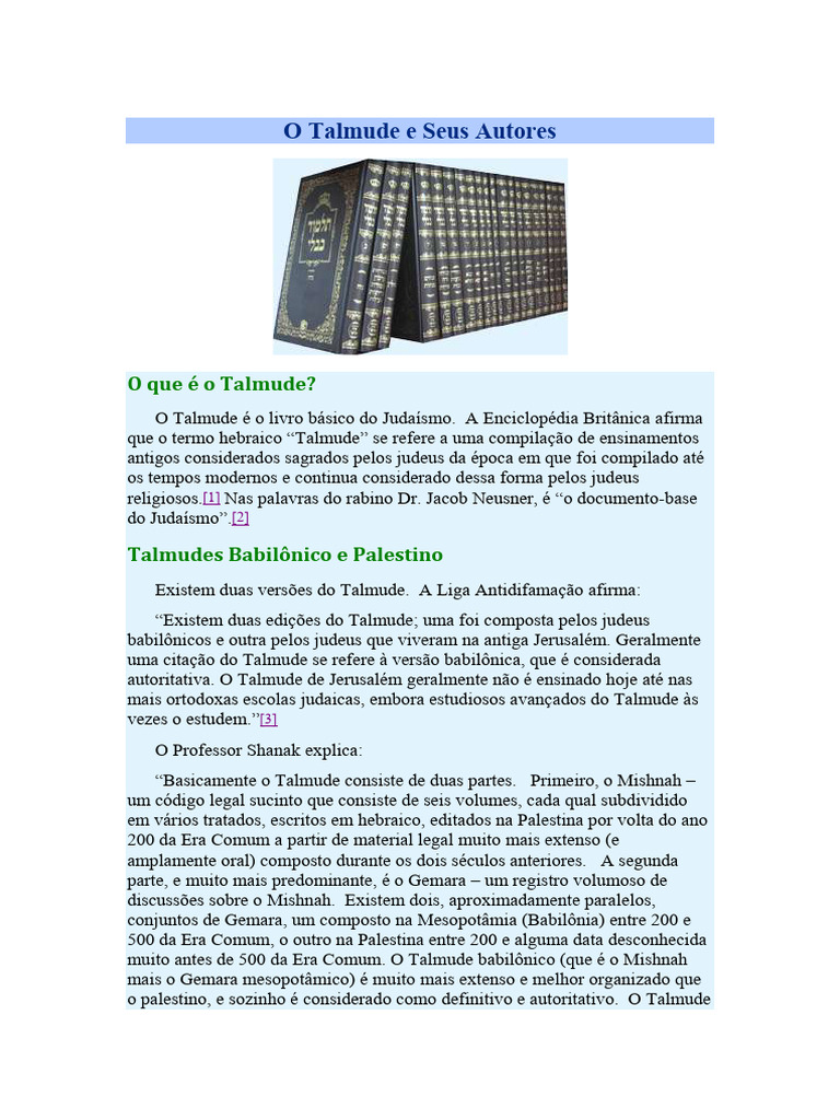Pt-The Talmud and Its Authors | PDF