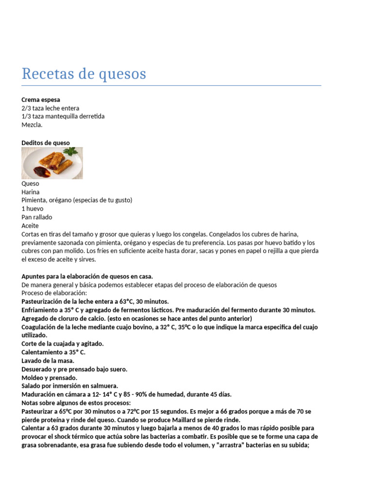 Recetas de Quesos | PDF