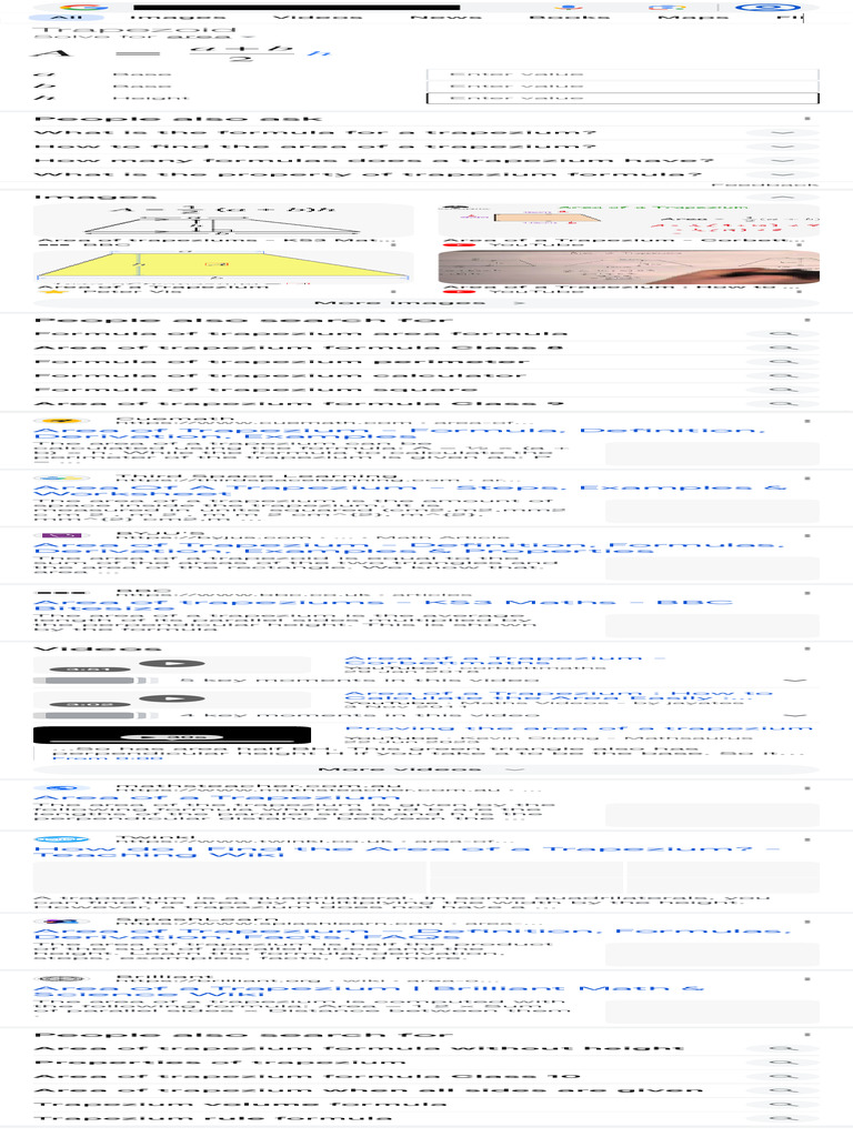Formula of Trapezium - Google Search | PDF | Area | Teaching Methods ...