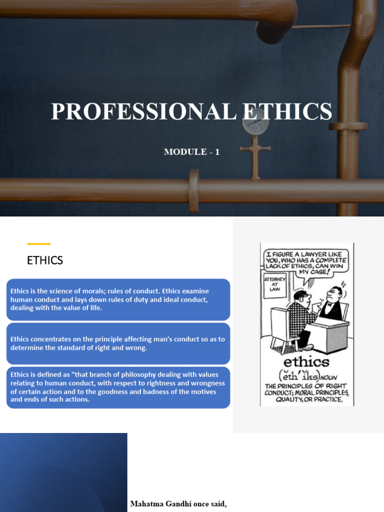 Professional Ethics, Module 1 PPT (1) | PDF