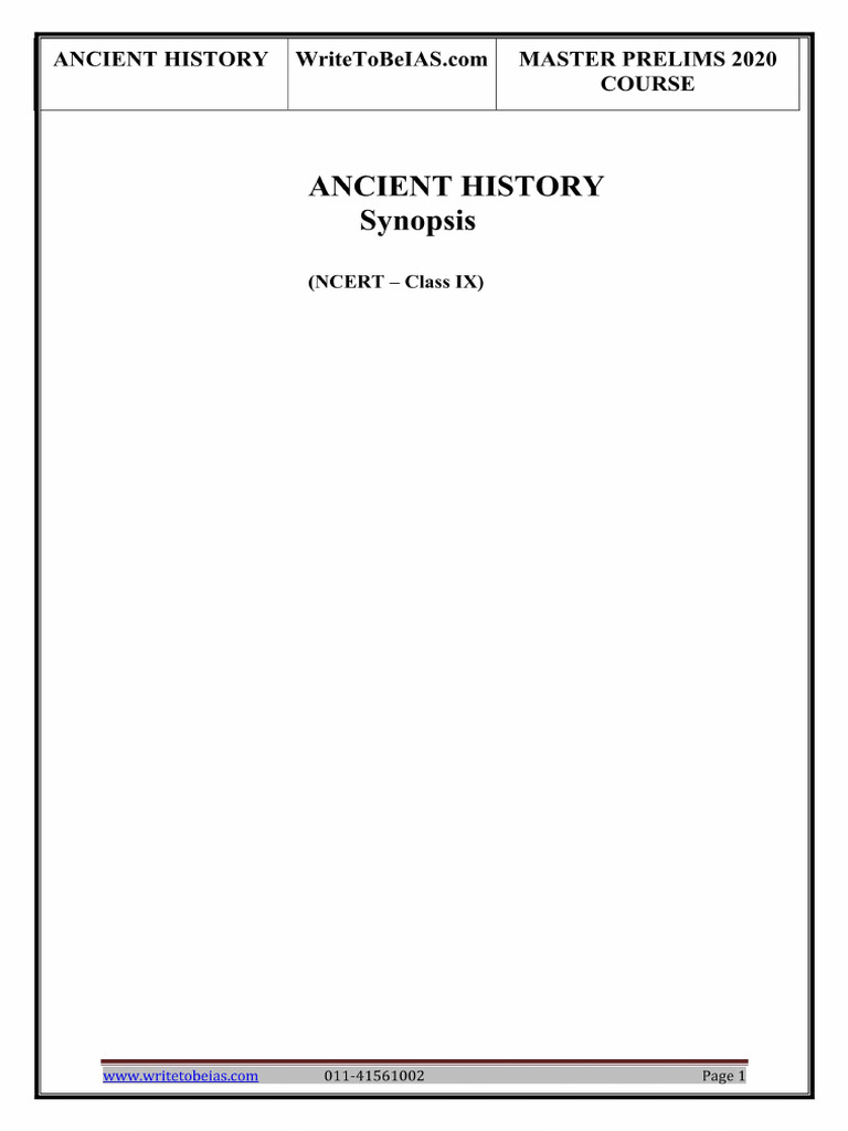 Ancient History Ncert Pdf