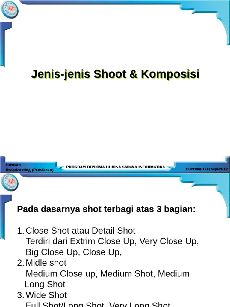 Jenis Shot Dan Komposisi | PDF