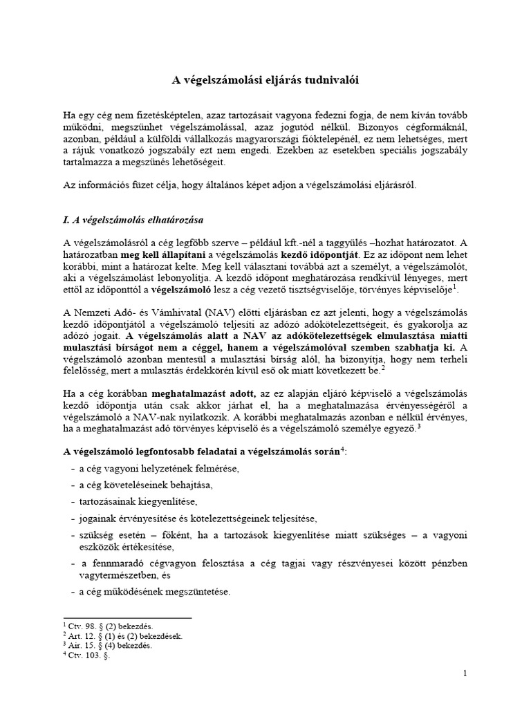 60 A Vegelszamolasi Eljaras Tudnivaloi 20210111 | PDF