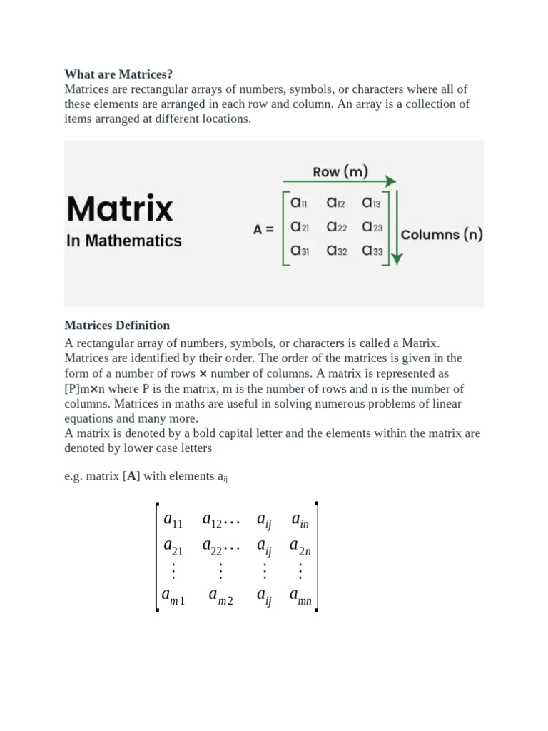 What Are Matrices | PDF