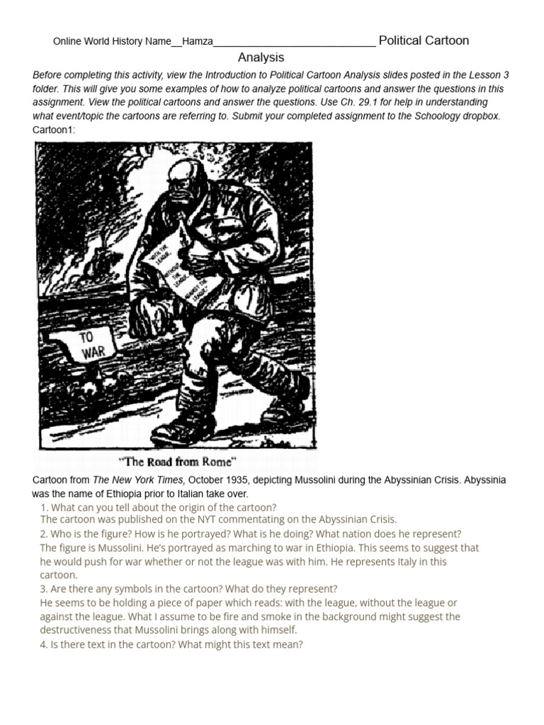 Ch. 29.1 Political Cartoon Analysis | PDF
