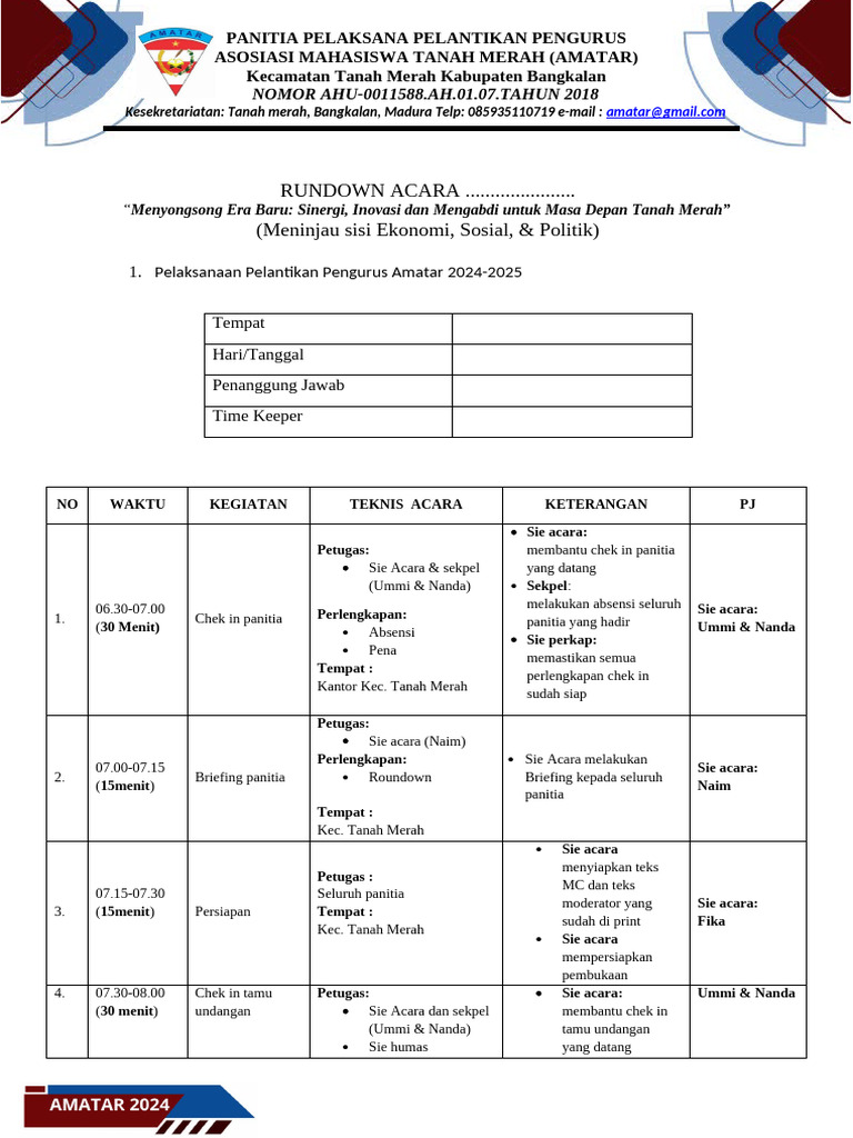 Rundown Acara Pelantikan Dan Dialog | PDF
