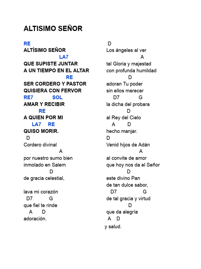 Altisimo Señor | PDF