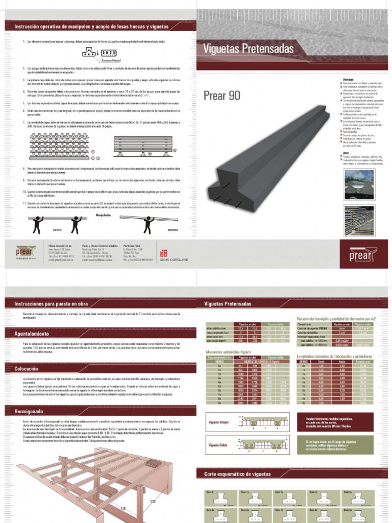 Ficha Tecnica Viguetas Pretensadas | PDF