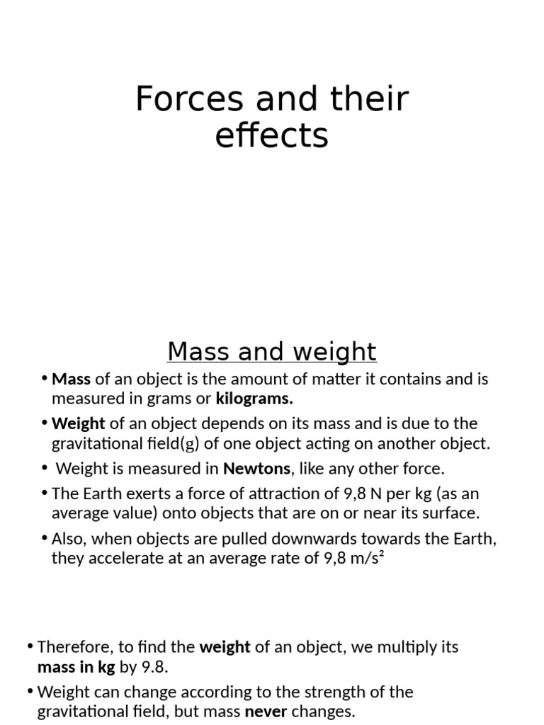 Forces and Their Effects Part 1 | PDF
