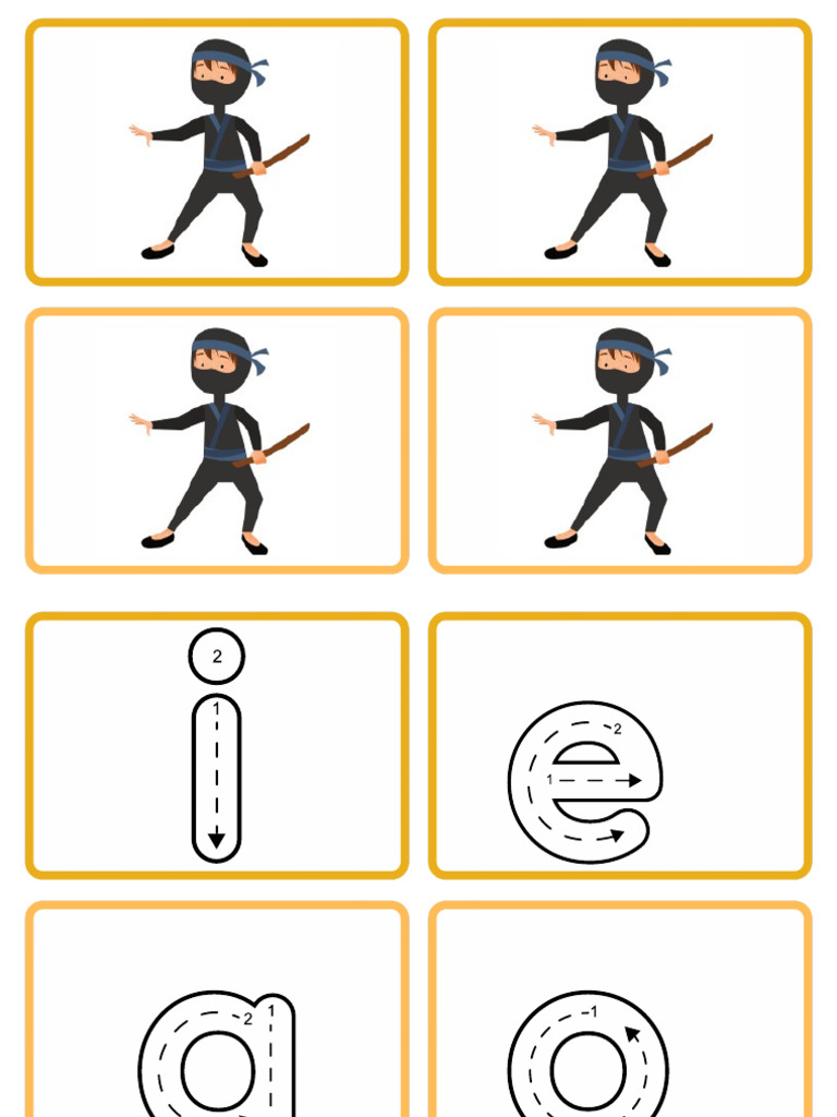 Ninja hurray game cards alphabet | PDF