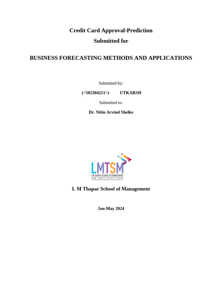 BFM Project Report 502304211 - Utkarsh | PDF