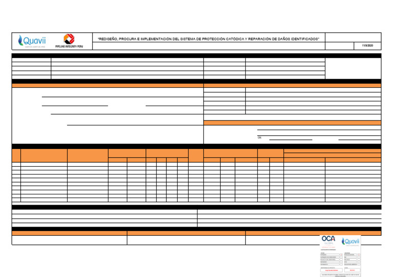 GDN-PIP-PROY-F-009 Planilla de Inspección DCVG Ver.A | PDF
