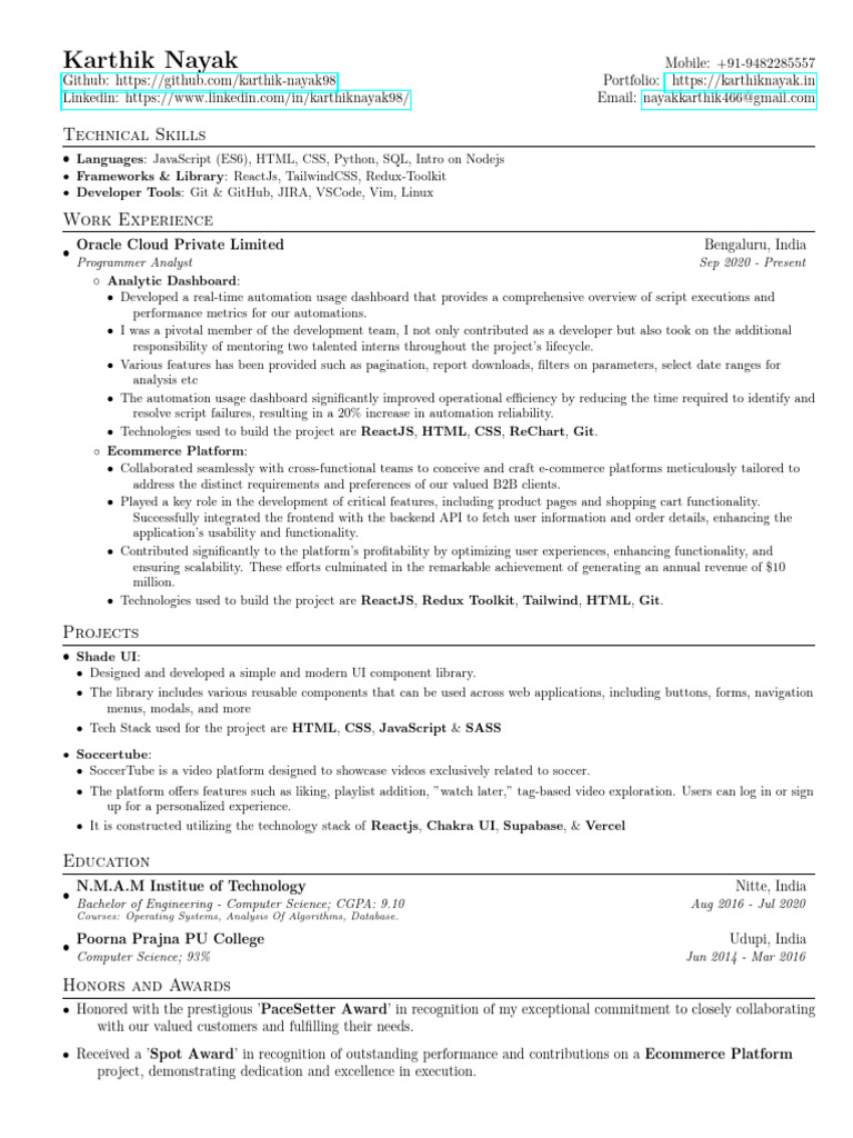 Karthik Nayak Resume | PDF