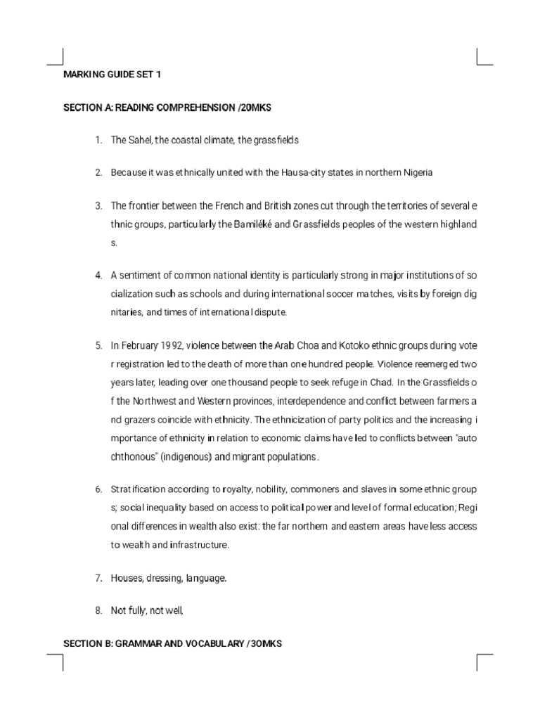 ENGLISH - HND - MARKING GUIDE SET1 - Phoenix | PDF