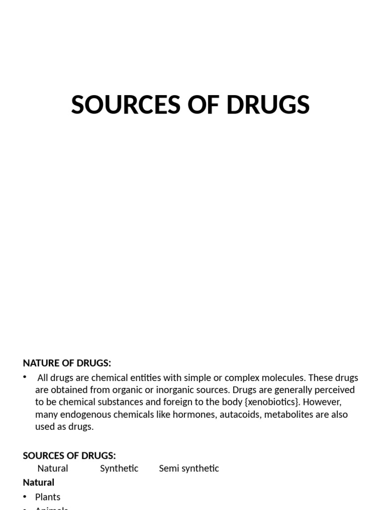 Sources of Drugs | PDF