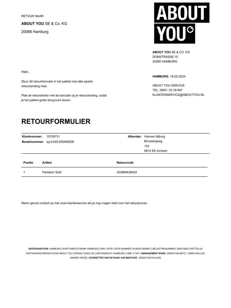 Paketschein 265480938 | PDF