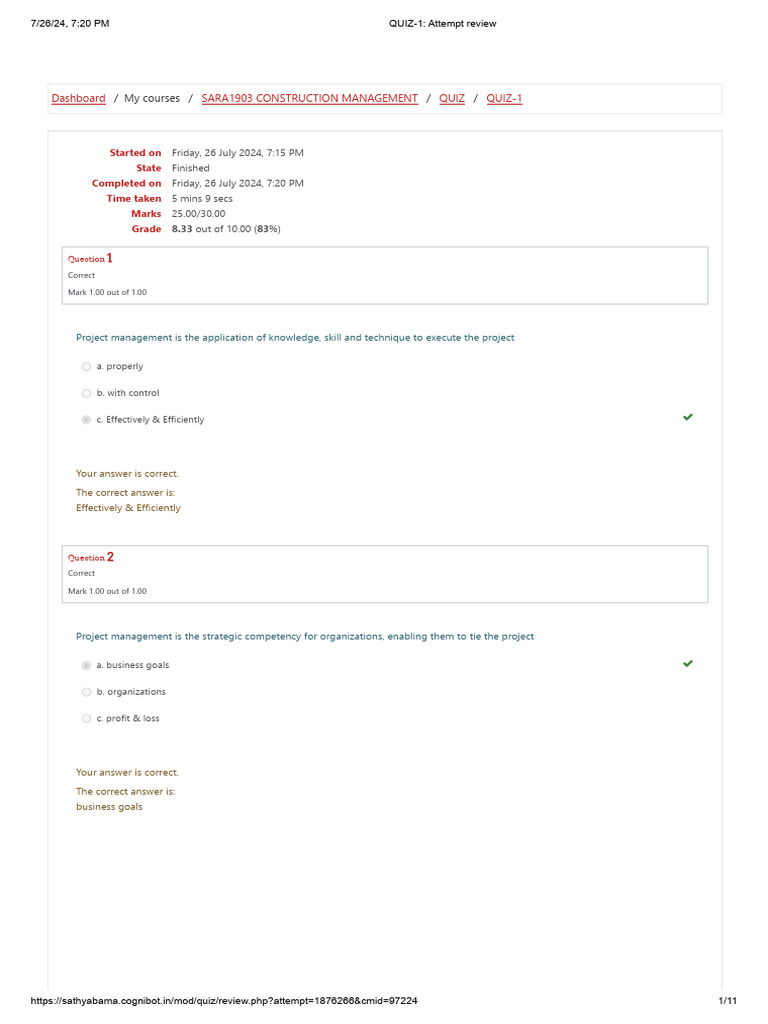 QUIZ-1_ Attempt review | PDF