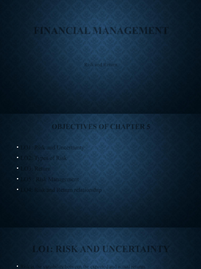 Chapter 5.1 Risk and Return | PDF