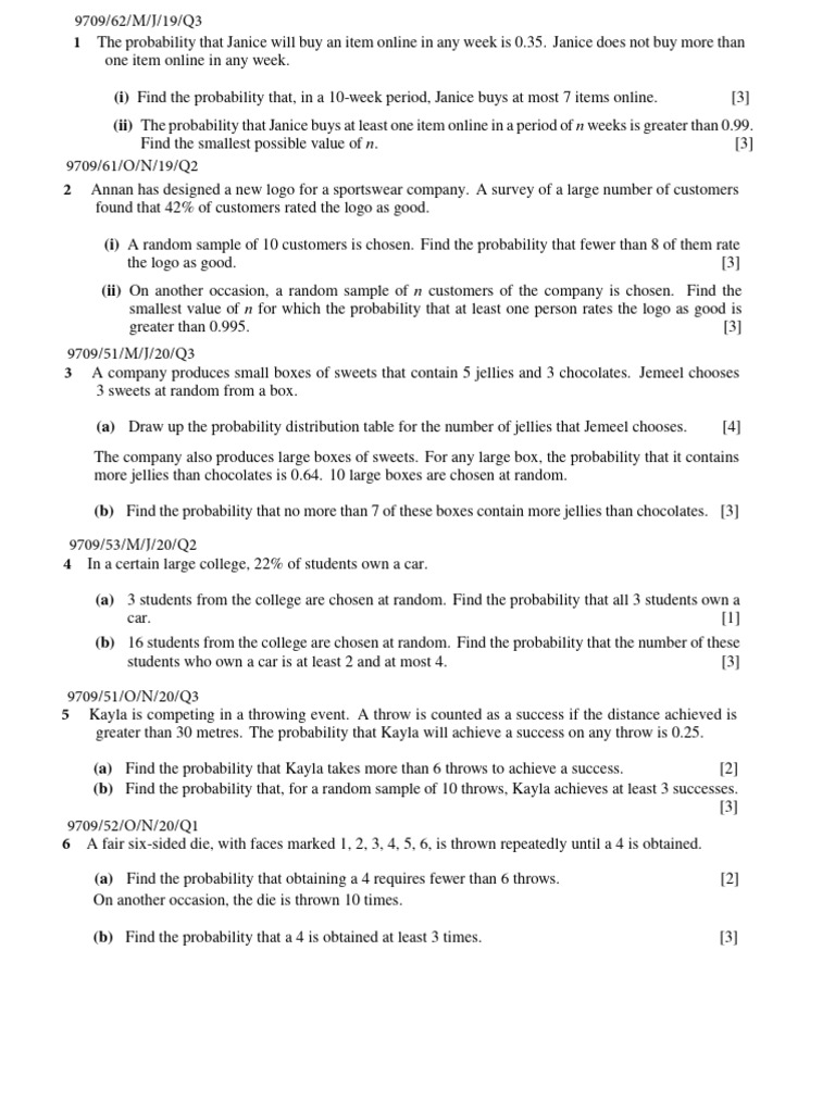 6 Binomial and Geometric Distributions | PDF | Random Variable ...