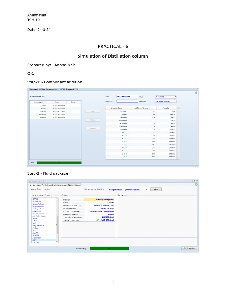 Distillation Column Simulation Guide | PDF