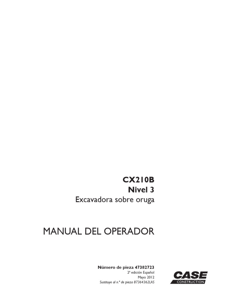 CX210B Manual Del Operario | PDF | Transmisión de energía eléctrica ...