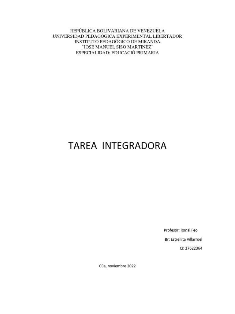 tarea integradora | PDF