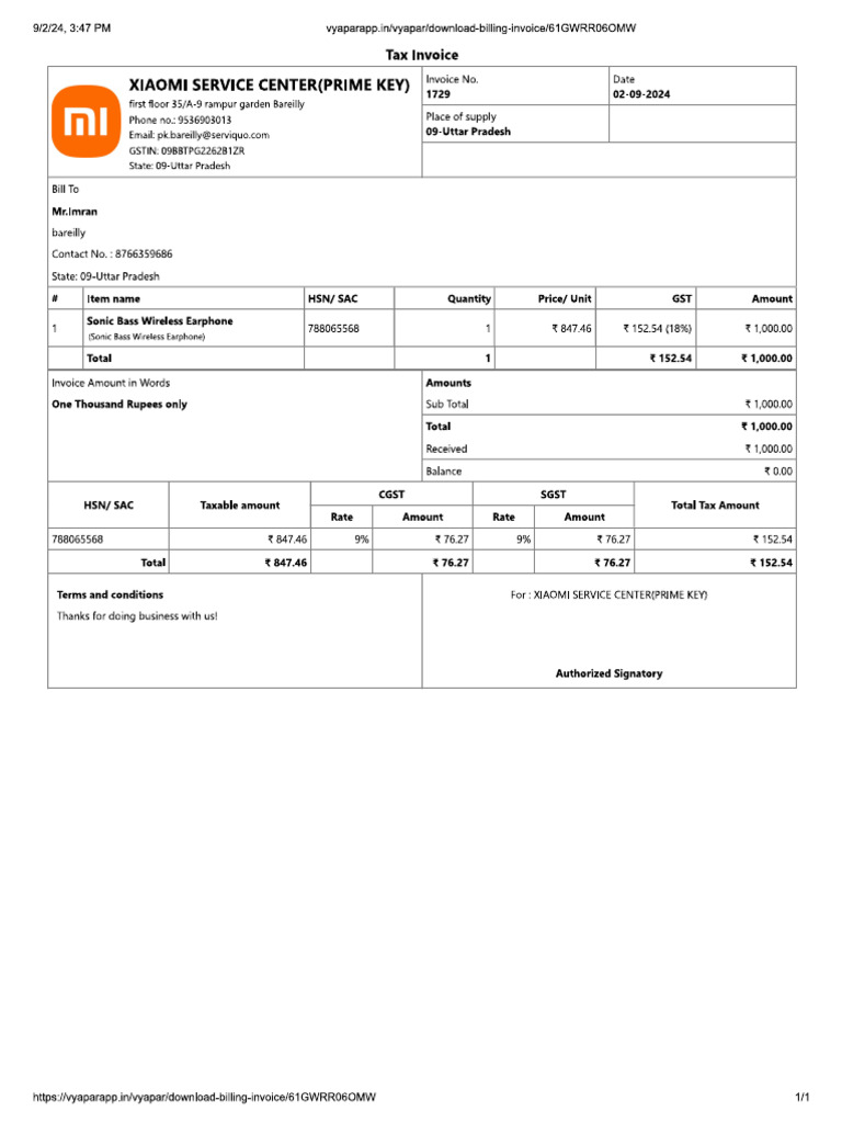 Mi Neckband Bill | PDF